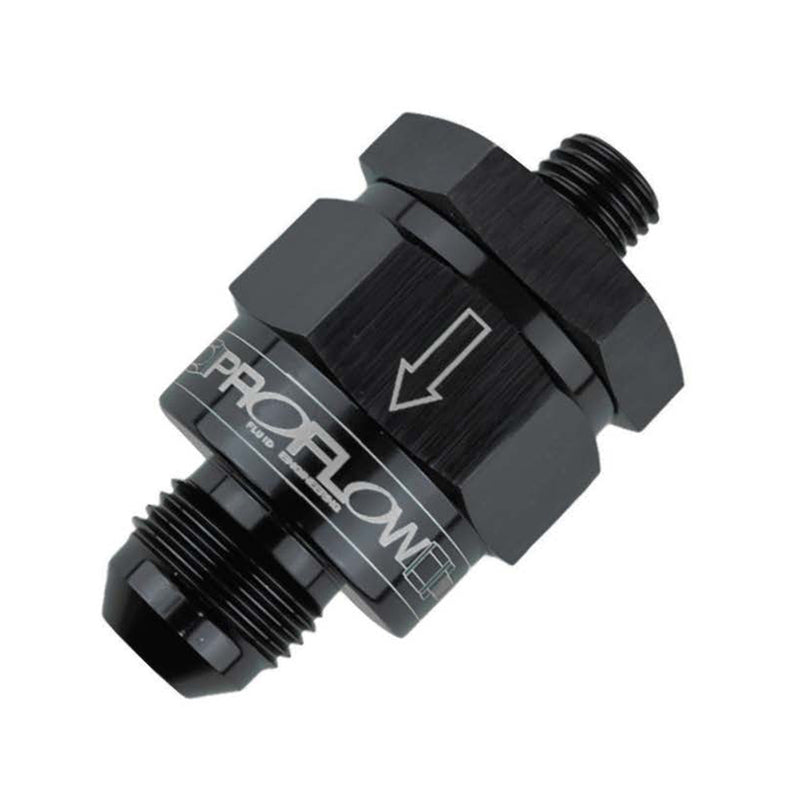 Proflow EFI Fuel Check Valve M12 x 1.25 To -08AN, Black – Traction Auto