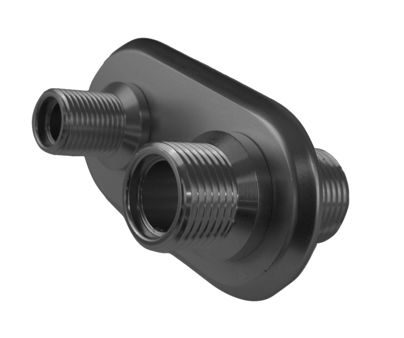 Proflow Firewall Bulkhead Aluminium Air Con 2 Port #6, #10 Inline, Bla ...