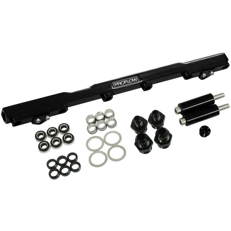 Proflow Fuel Rails Kit, Billet Aluminium, Anodised Black, For Toyota 2 ...