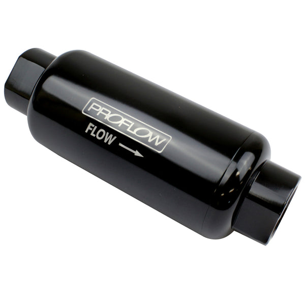 Proflow Fuel Filter, Inline Mount, 40 Microns, Billet Aluminium, Black ...