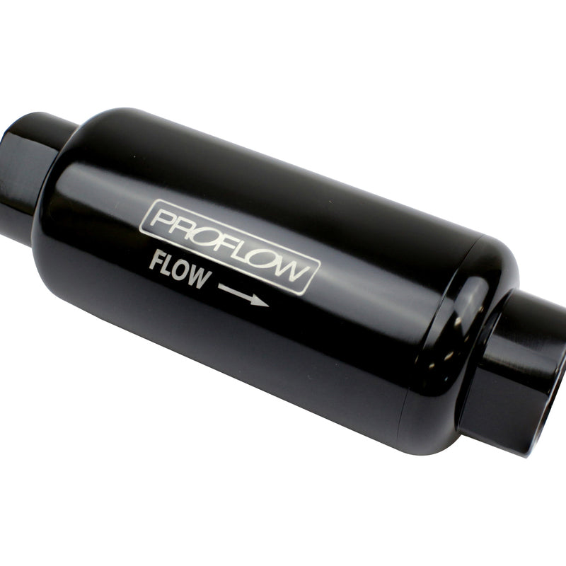 Proflow Fuel Filter, Inline Mount, Billet Aluminium, Black Anodised, 1 ...